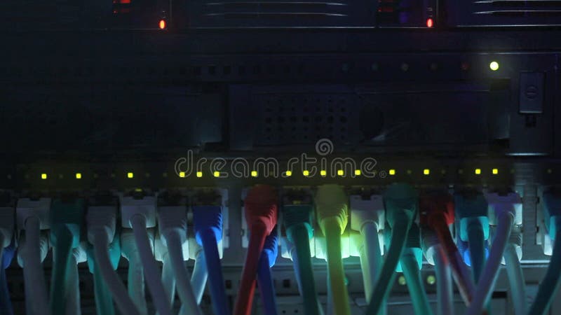 Network Hub blue toned stock footage. Video of chassis - 39617800