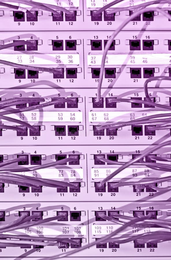 Network hub and cables stock image. Image of communications - 6211997