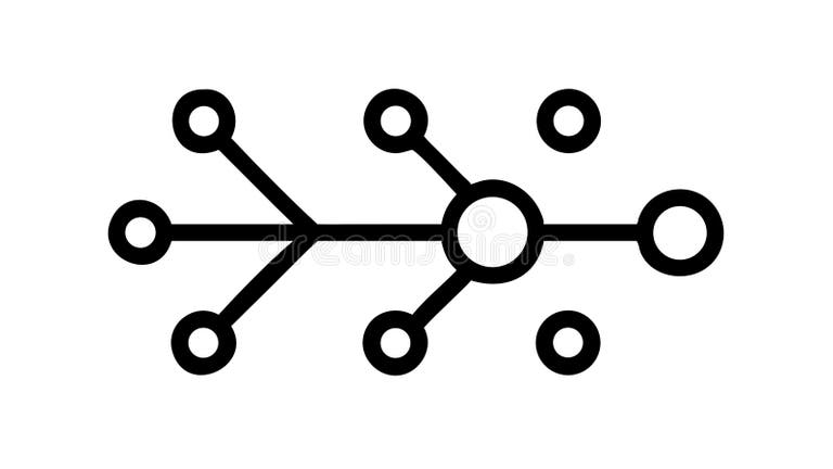 Network Hub Connection Icon Outline for Data Connectivity and System ...