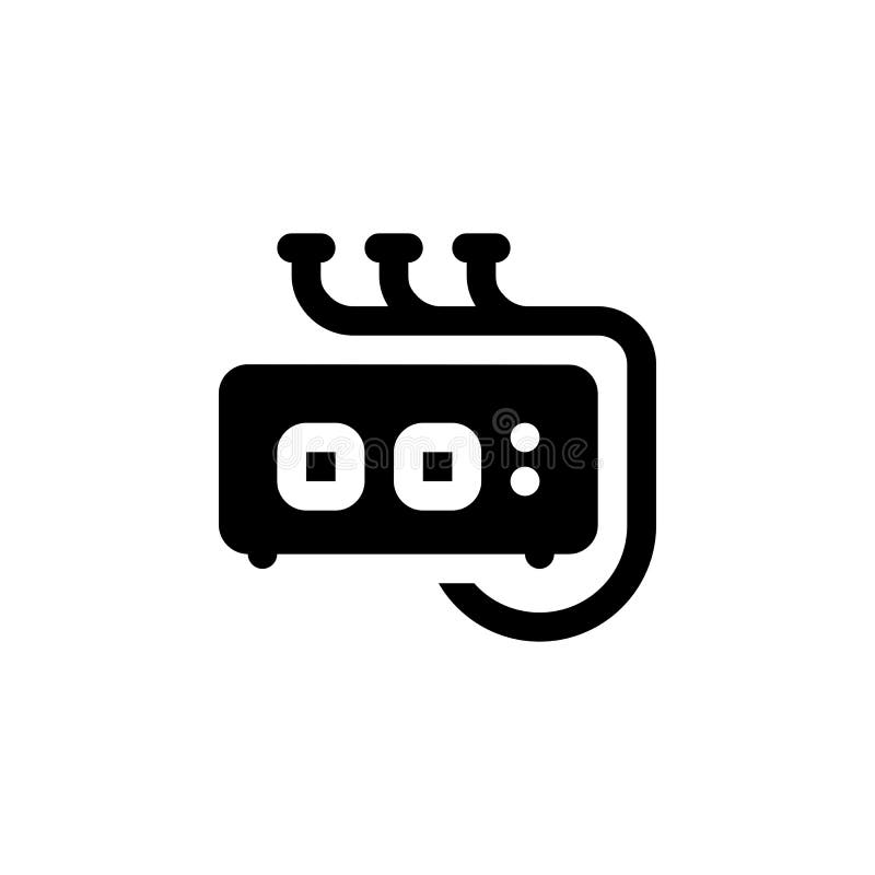 Network Hub Vector Icon. Computer Component Icon Solid Style. Perfect ...