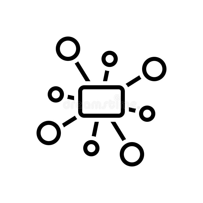 Black Line Icon for Network, Collaboration and Connection Stock ...