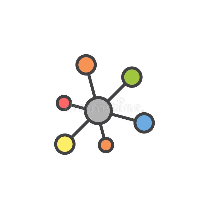 Network Icon in Colored Version Stock Vector - Illustration of ...