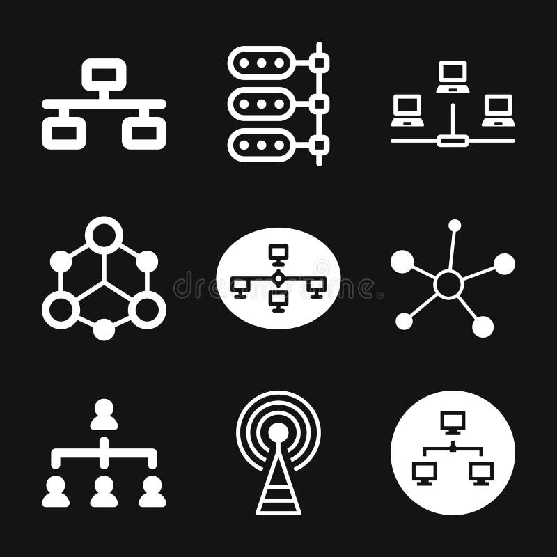 Network Icon, Computing and Computer Network Symbol Stock Illustration ...