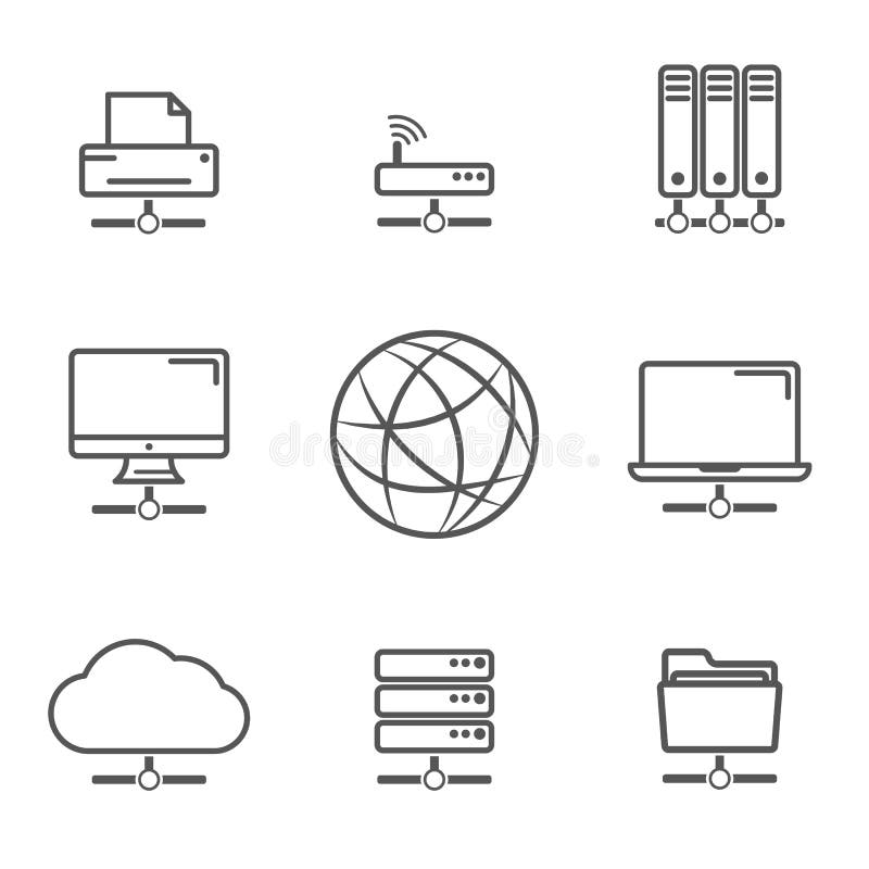 Network Icon. Connected Devices Stock Vector - Illustration of marker ...