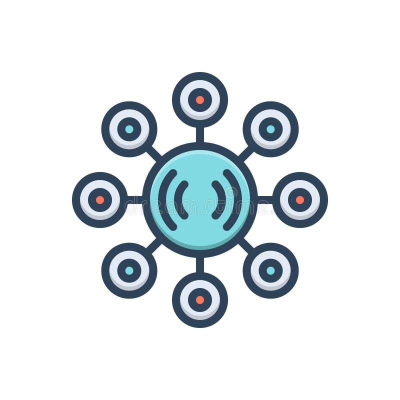 Color Illustration Icon for Network, Connection and Linked Stock ...
