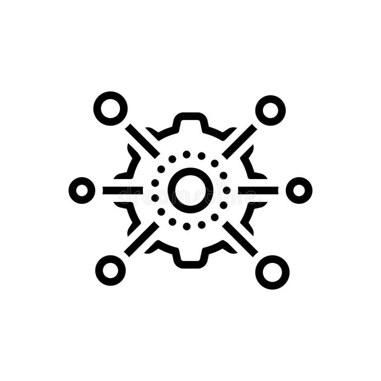 Black Line Icon for Network, Hub and Connect Stock Vector ...