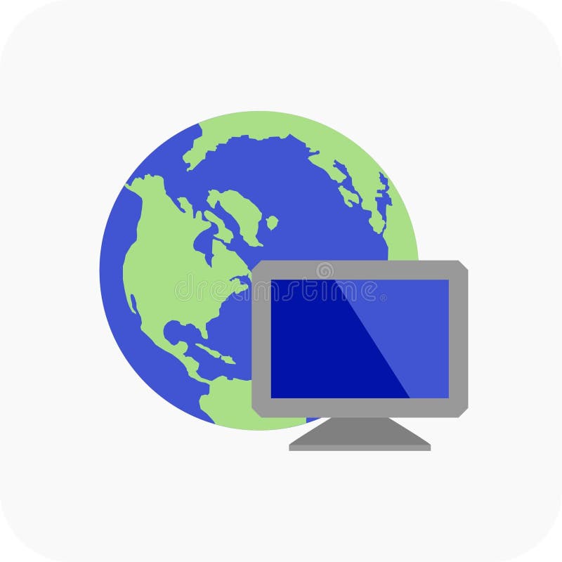 Network Icon. Internet Computer Sign. Classic Desktop. Stock Vector ...