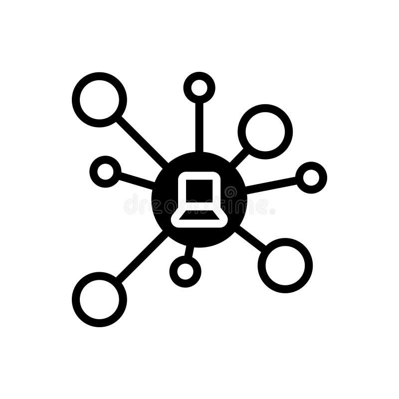 Black Solid Icon for Network, Laptop and Web Stock Vector ...