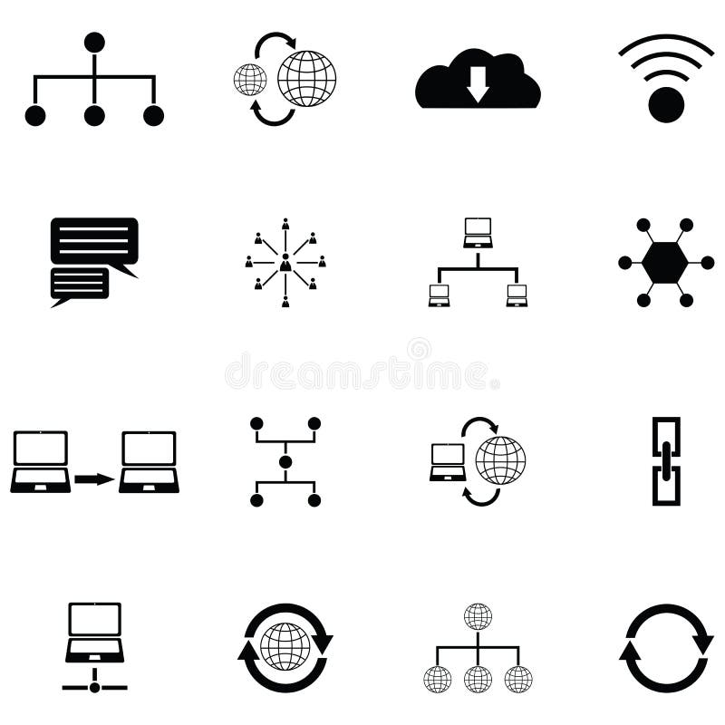 Network icon set stock vector. Illustration of person - 120569434