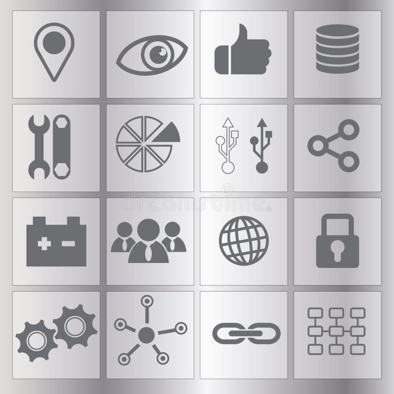 Network icon set stock illustration. Illustration of business - 140177668