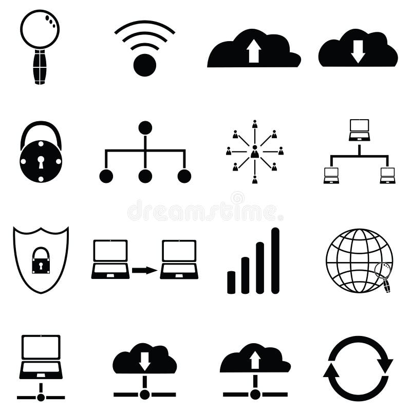 Network icon set stock vector. Illustration of icon - 102681681
