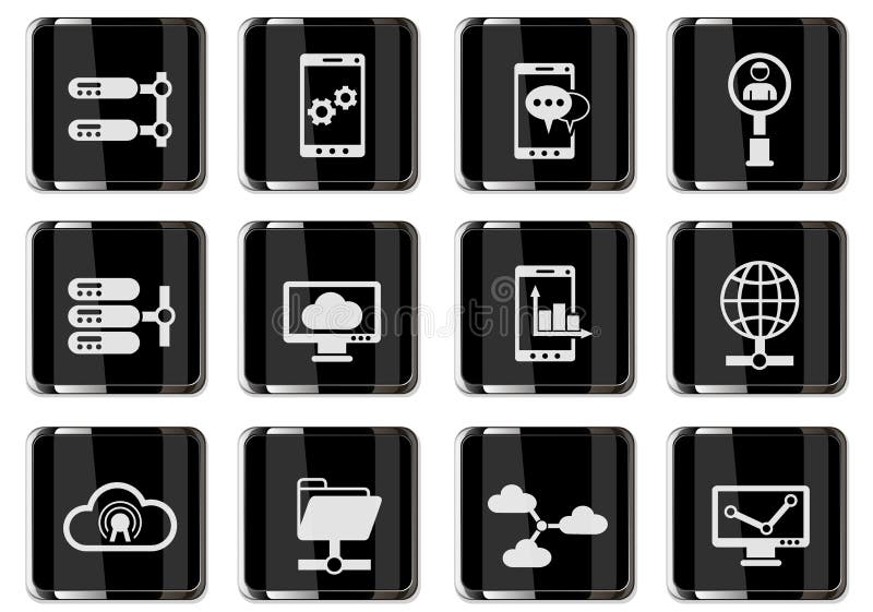 Network icon set stock vector. Illustration of laptop - 223161677