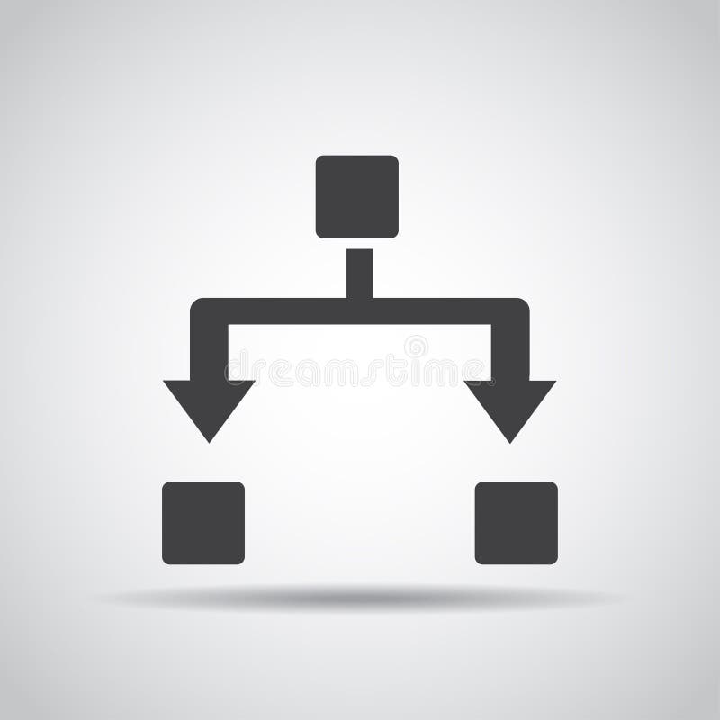 Network Icon with Shadow on a Gray Background. Vector Illustration ...