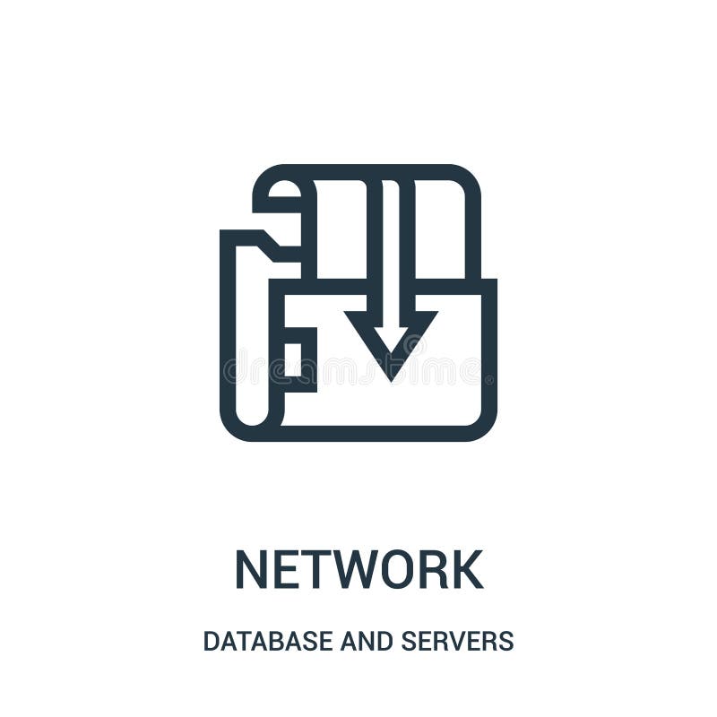 Network Icon Vector From Database And Servers Collection Thin Line Network Outline Icon Vector