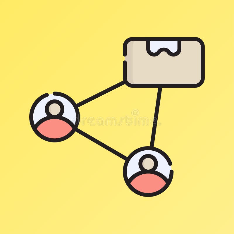 Network Icon Vector Illustration. Flat Outline Cartoon. Shopping and ...