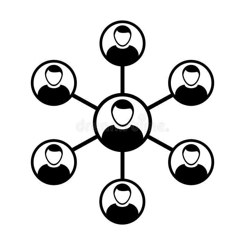 Network Icon Vector Symbol Group of People and Teamwork of Connected ...