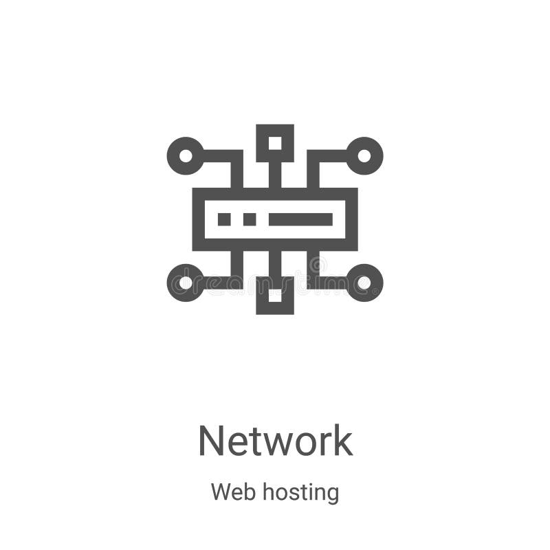 Network Icon Vector From Web Hosting Collection Thin Line Network Outline Icon Vector
