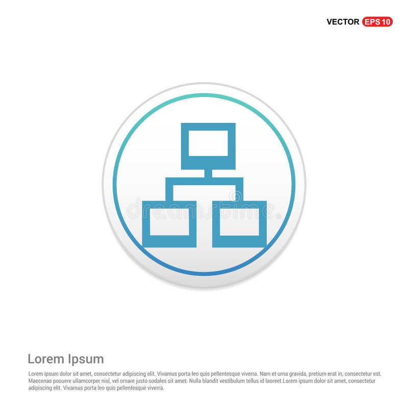 Network Icon - White Circle Button Stock Vector - Illustration of ...