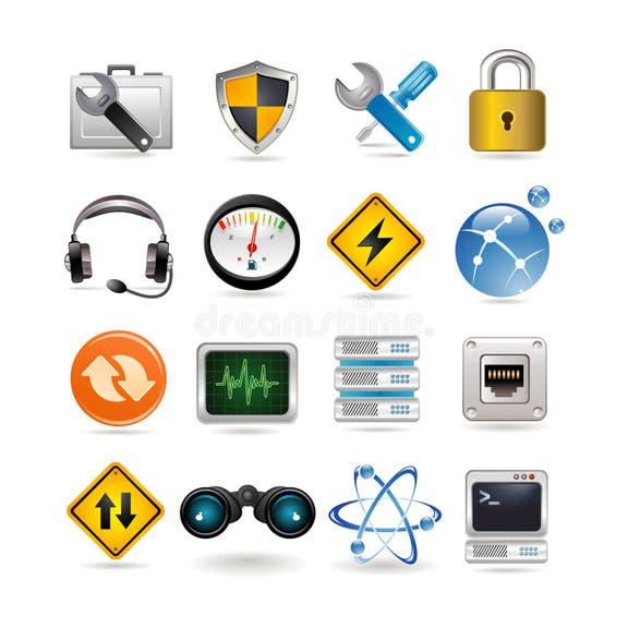Network icons stock vector. Illustration of modem, server - 13984464