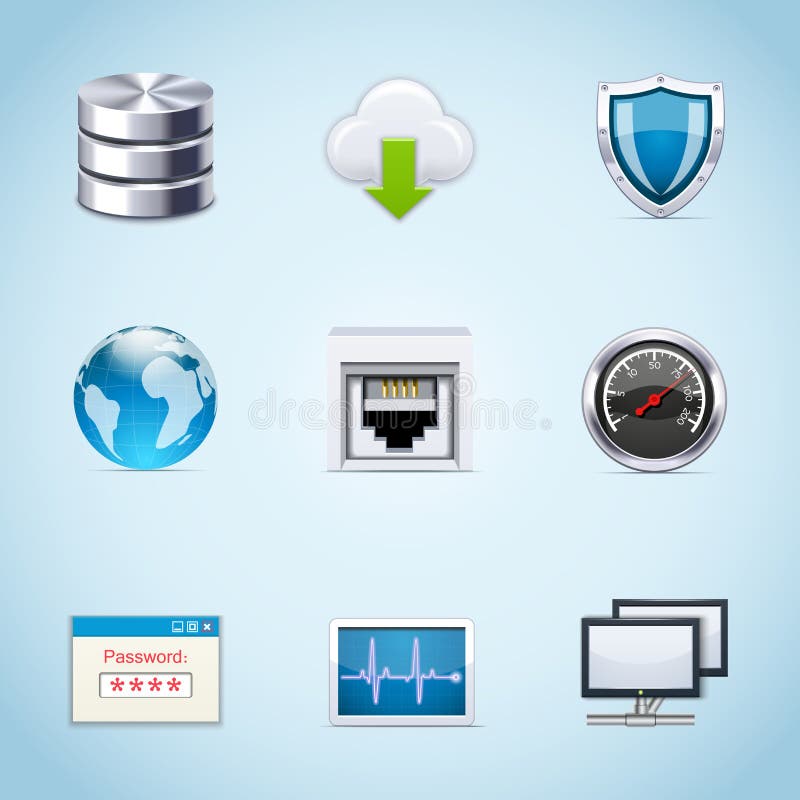 Network icons stock vector. Illustration of modem, server - 13984464