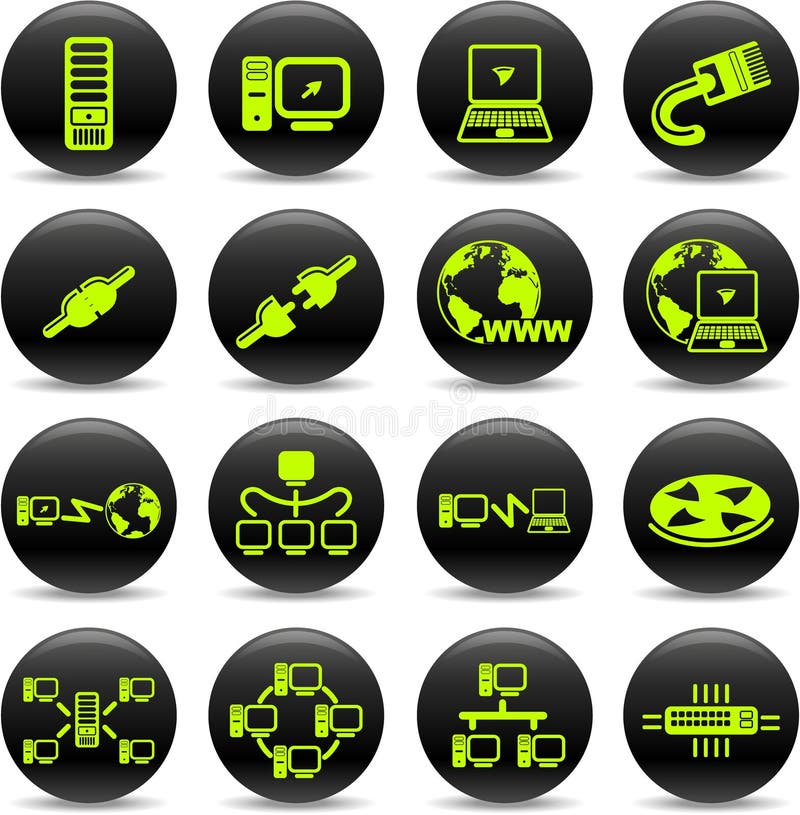 Network icons stock vector. Illustration of ring, online - 8918741