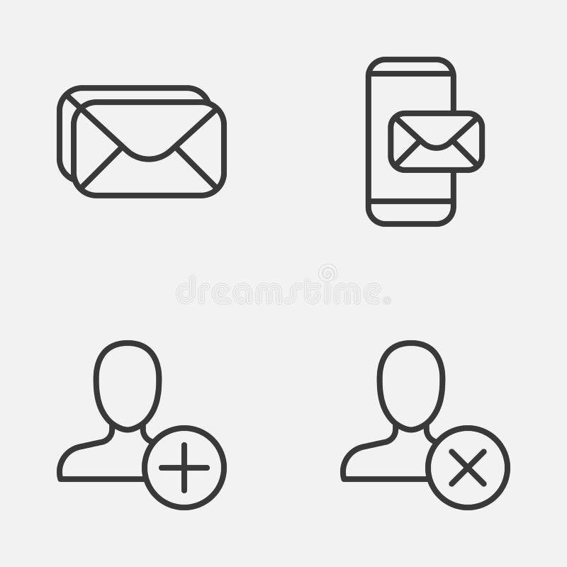 Network Icons Set. Collection of Insert, Phone Messaging, Mailbox and ...