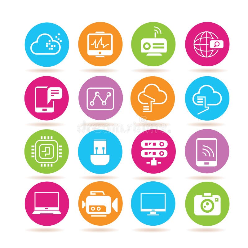 Network icons stock illustration. Illustration of camera - 59065424