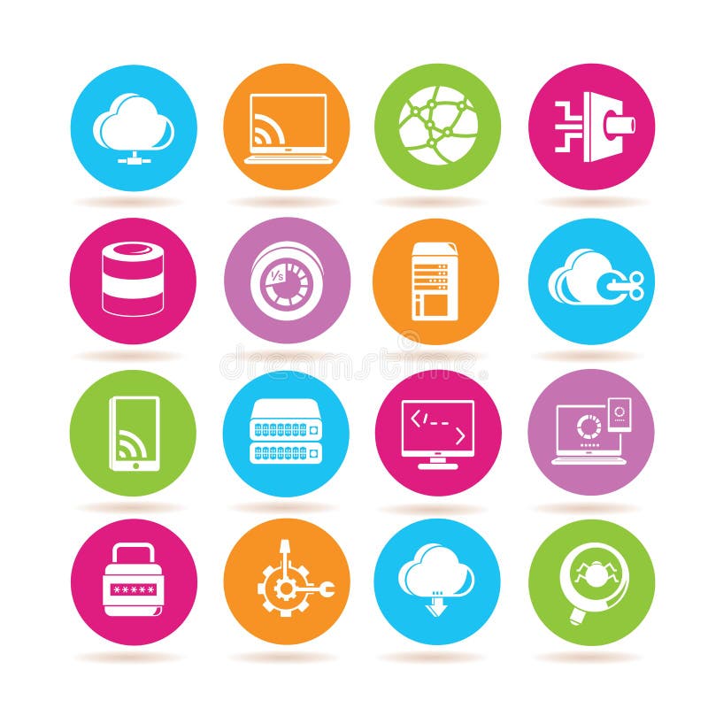 Network icons stock illustration. Illustration of server - 59065575