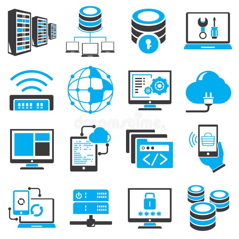 Network icons stock illustration. Illustration of blue - 40849646