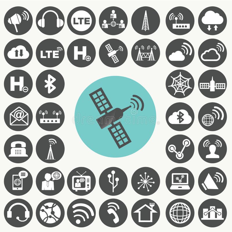 Network icons set. stock illustration. Illustration of logo - 44438883