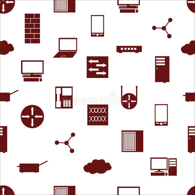 Network Icons White Simple Seamless Pattern Repaired Eps10 Stock Vector ...