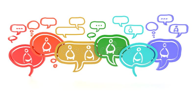 Network of Ideas from Different People (3d) Stock Illustration ...