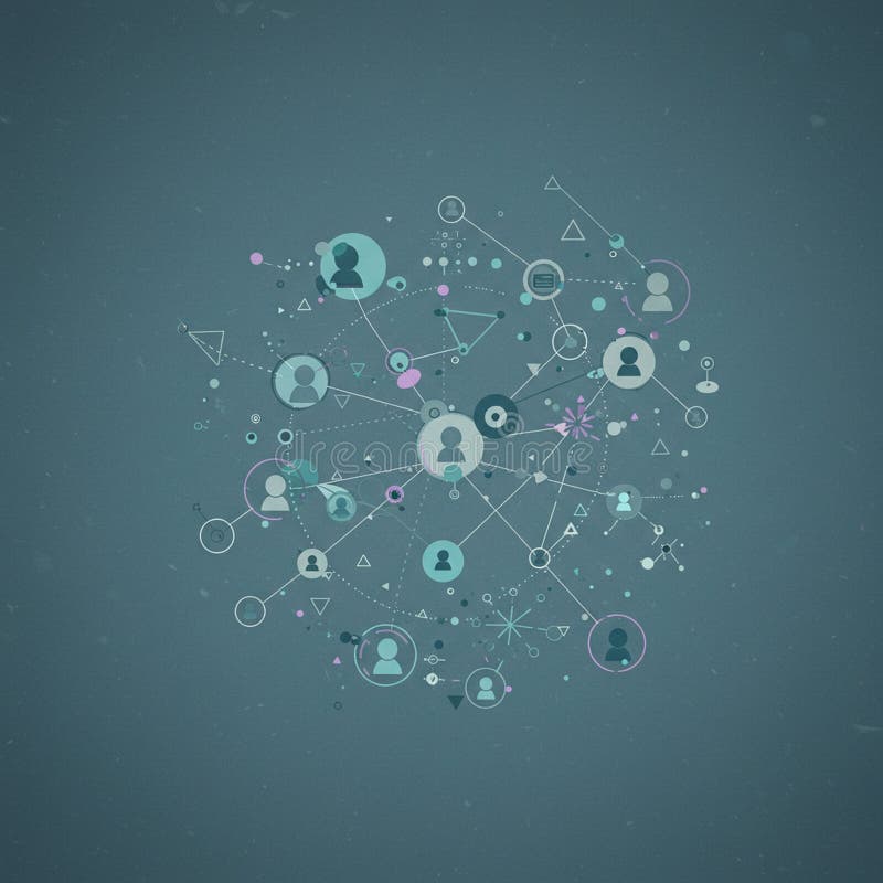 Network Illustration on a Blue Background Featuring Interconnected User ...