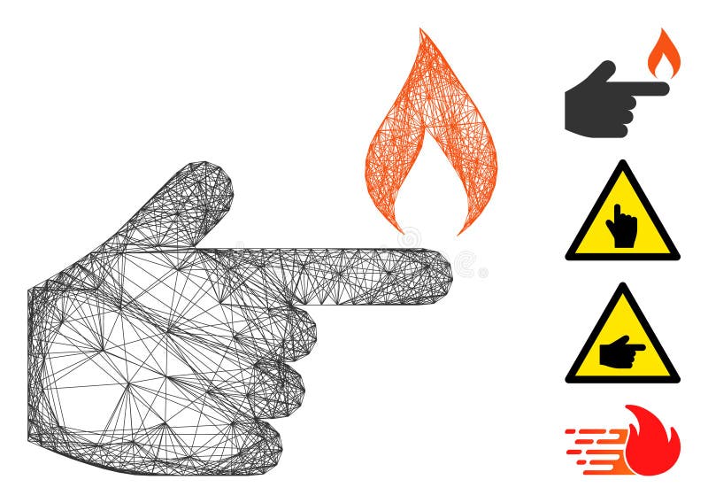 Finger Fire Mascot Logo Design Illustration Stock Vector - Illustration ...