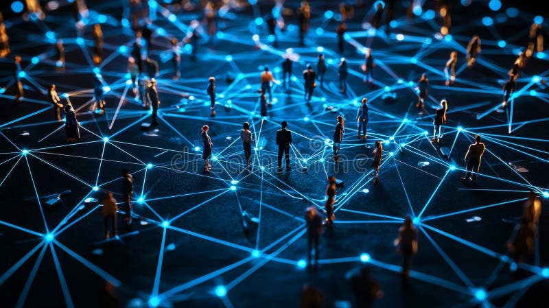 A Network of Individuals Linked To Various Connection Points. Stock ...