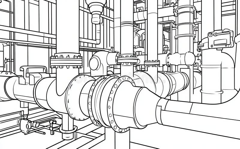 Network Industrial Pipes Showcasing Complex Engineering Work ...