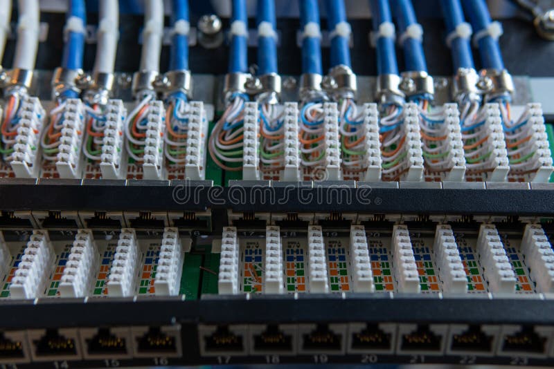 Network Installation. Network Cable on a Network HUB Stock Image ...