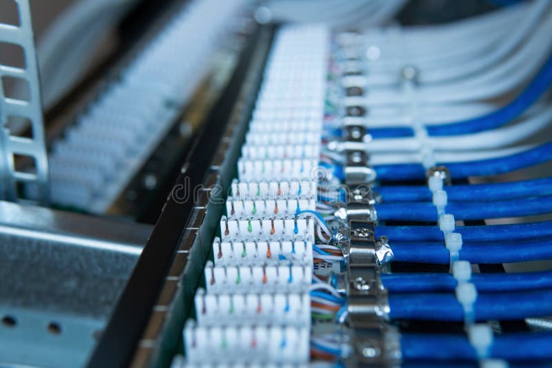 Network Installation. Network Cable on a Network HUB Stock Image ...