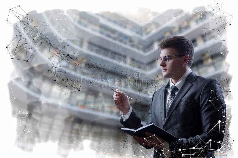Network Integration in the Real Life of a Businessman Stock Image ...