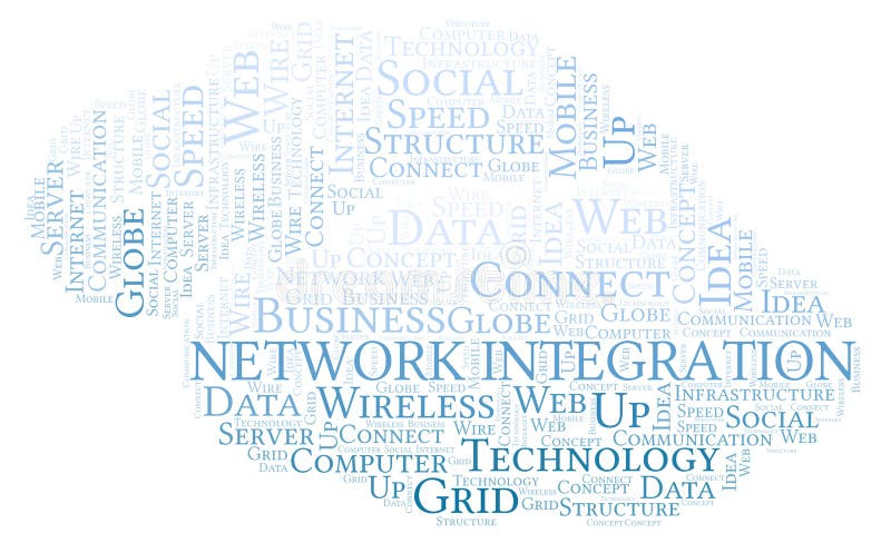 Network Integration Word Cloud. Stock Illustration - Illustration of ...