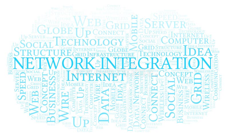 Network Integration Word Cloud. Stock Illustration - Illustration of ...