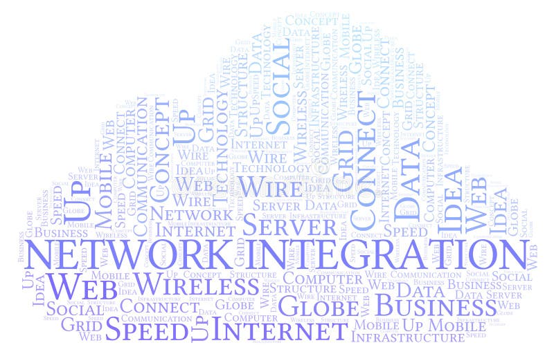 Network Integration Word Cloud. Stock Illustration - Illustration of ...