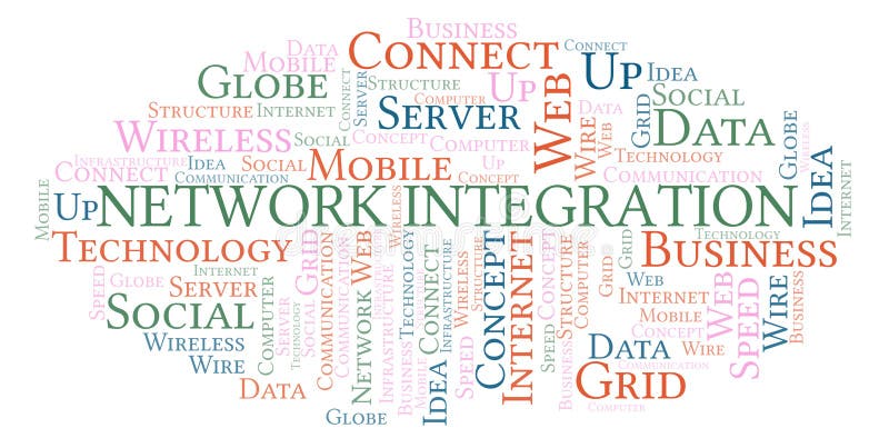 Network Integration Word Cloud. Stock Illustration - Illustration of ...