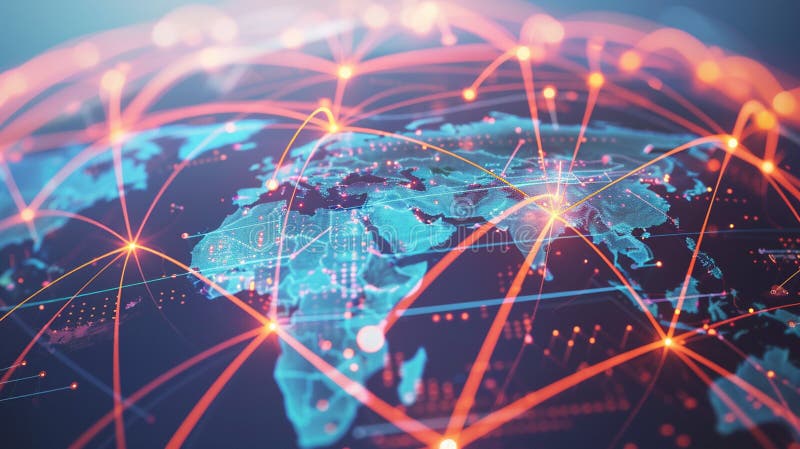 A Network of Interconnected Arrows or Lines between Different Countries ...