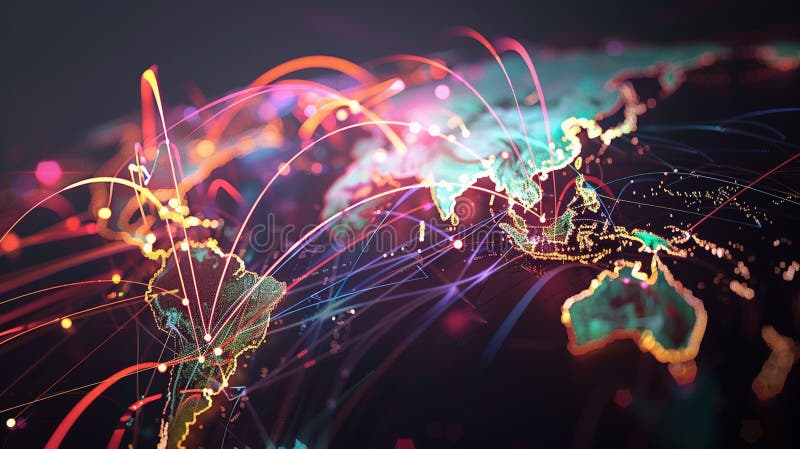 A Network of Interconnected Arrows or Lines between Different Countries ...