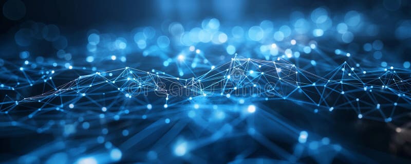 A Network of Interconnected Blue Glowing Nodes and Lines Forming a ... A Network of Interconnected Blue Glowing Nodes and Lines Forming a ...