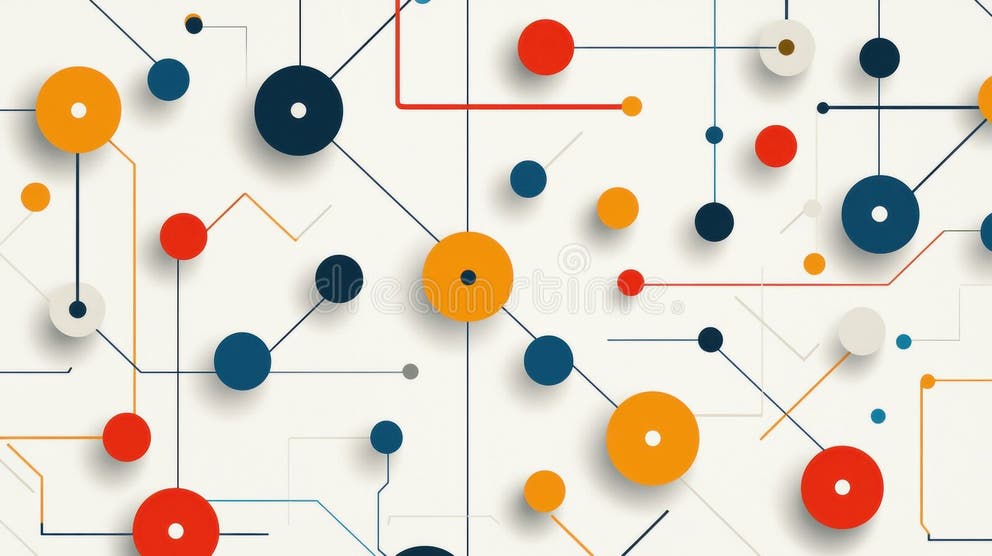 A Network of Interconnected Circles in Various Colors and Sizes. Stock ...
