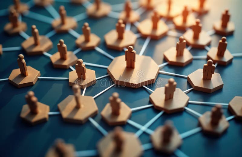 Network of Interconnected Employees. Business Communication System ...