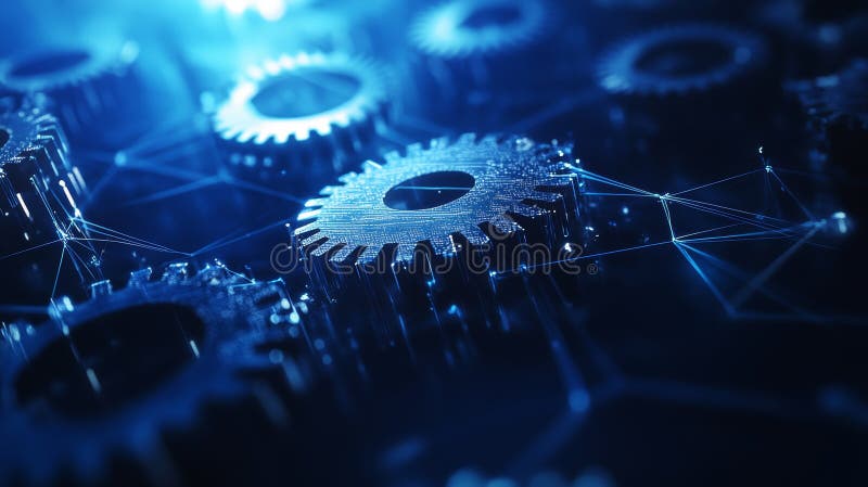 Network of Interconnected Gears a Symbol of Technology, Innovation, and ...