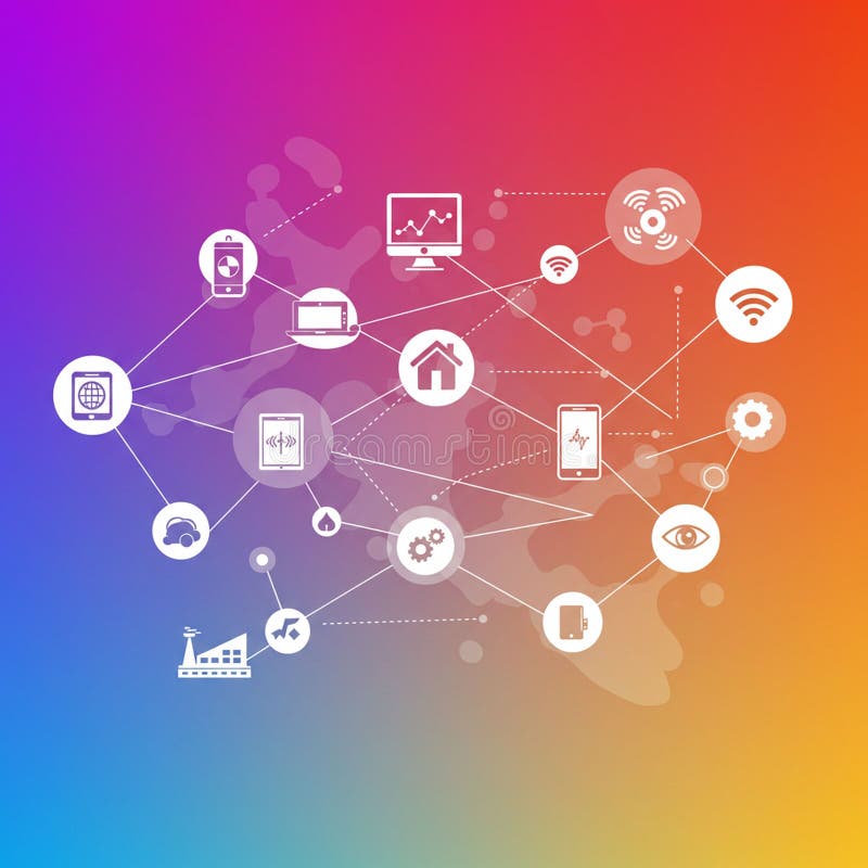 Network of Interconnected Icons Representing Internet of Things (IoT ...
